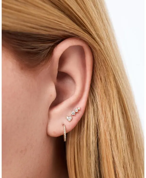 ANA LUISA Solid Yellow Lab-grown Diamond Crawler Flatback Single Stud
