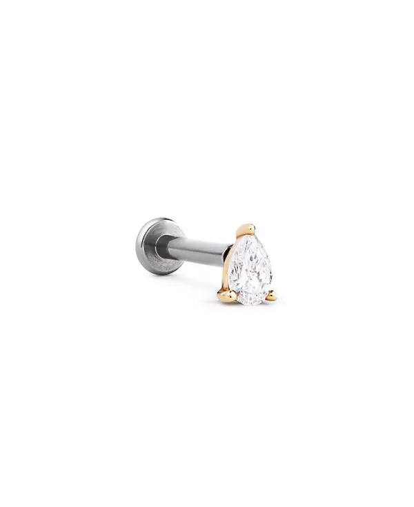 ANA LUISA Solid Yellow Lab-grown Diamond Pear Flatback Single Stud