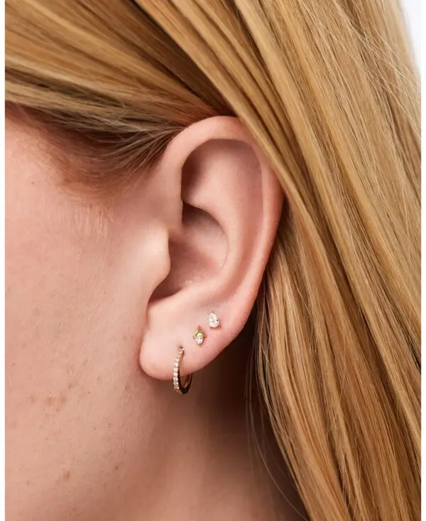ANA LUISA Solid Yellow Lab-grown Diamond Pear Flatback Single Stud