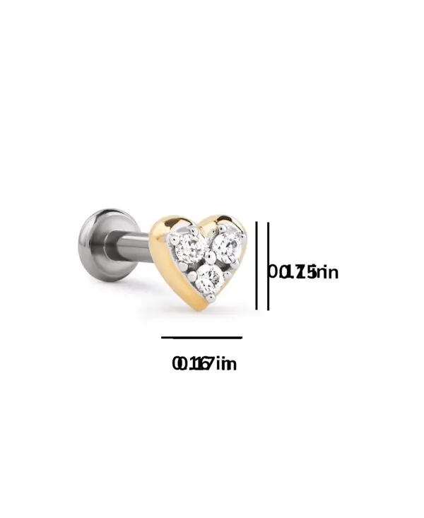 ANA LUISA Solid Yellow Lab-grown Diamond Heart Flatback Single Stud