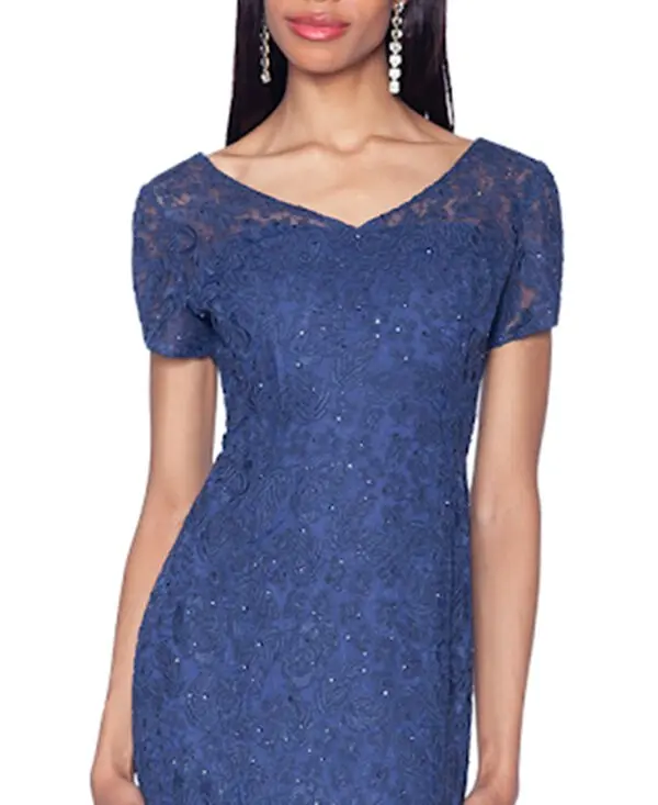 Shani V-neck Lace Gown With All Over Crystals