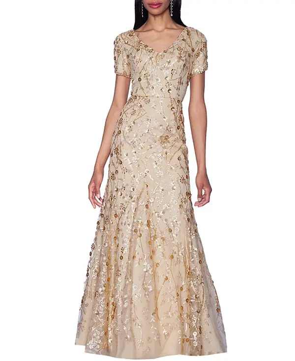 Shani V-neck Embroidered Gown
