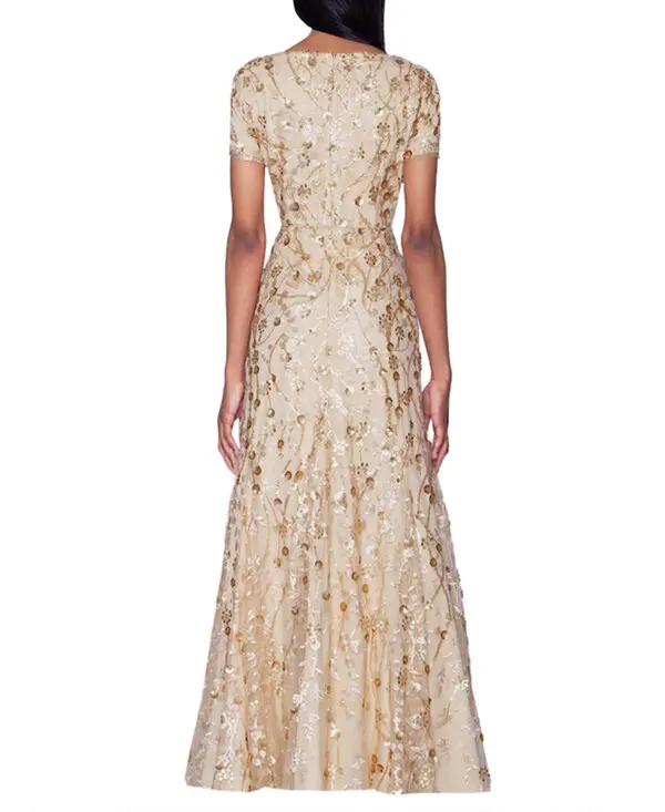 Shani V-neck Embroidered Gown