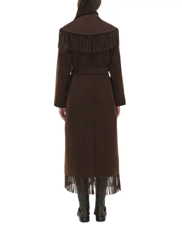 Simkhai Carrie Fringe Trim Belted Coat
