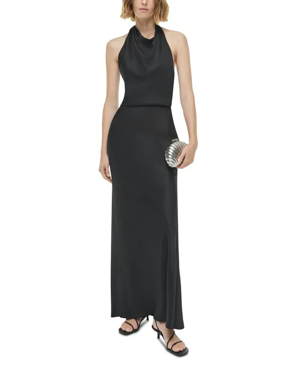 Simkhai Reannon" Draped Halterneck Satin Gown
