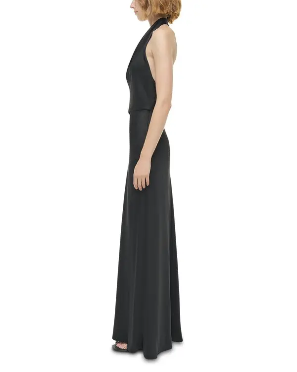 Simkhai Reannon" Draped Halterneck Satin Gown