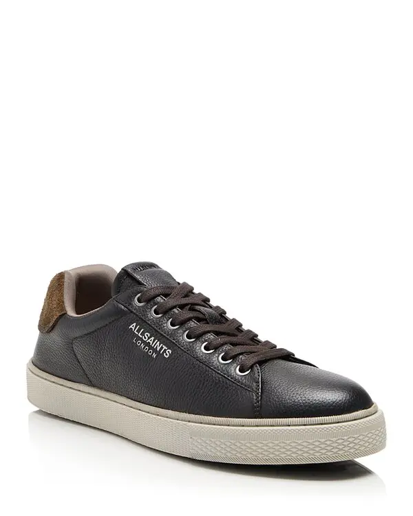 ALLSAINTS Tucker Leather & Suede Low Top Sneakers - Dark Brown