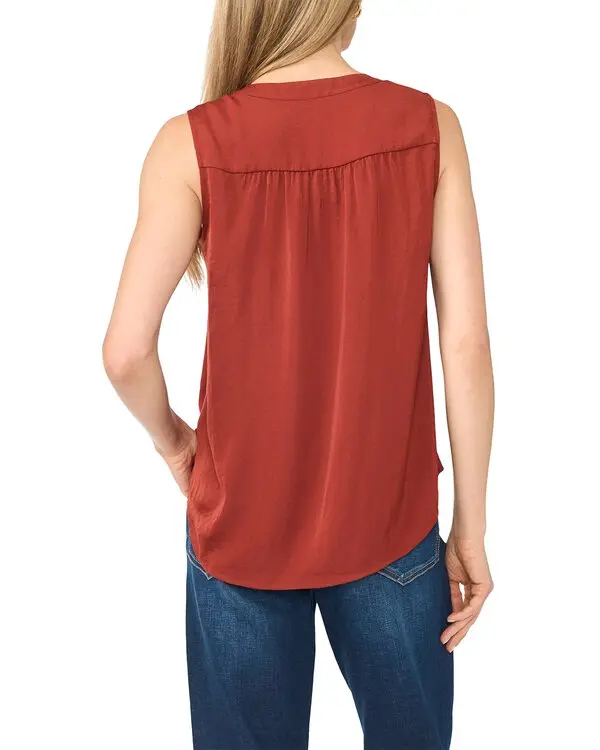 Vince Camuto V-neck Sleeveless Button Front Top
