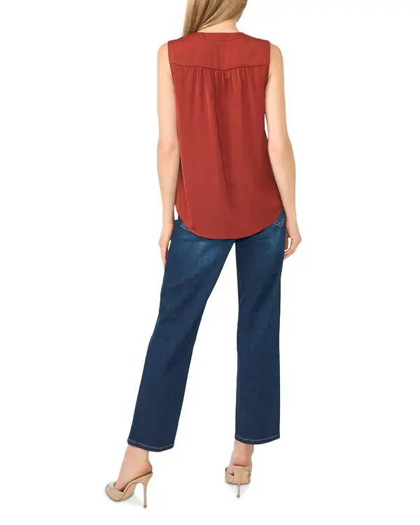 Vince Camuto V-neck Sleeveless Button Front Top