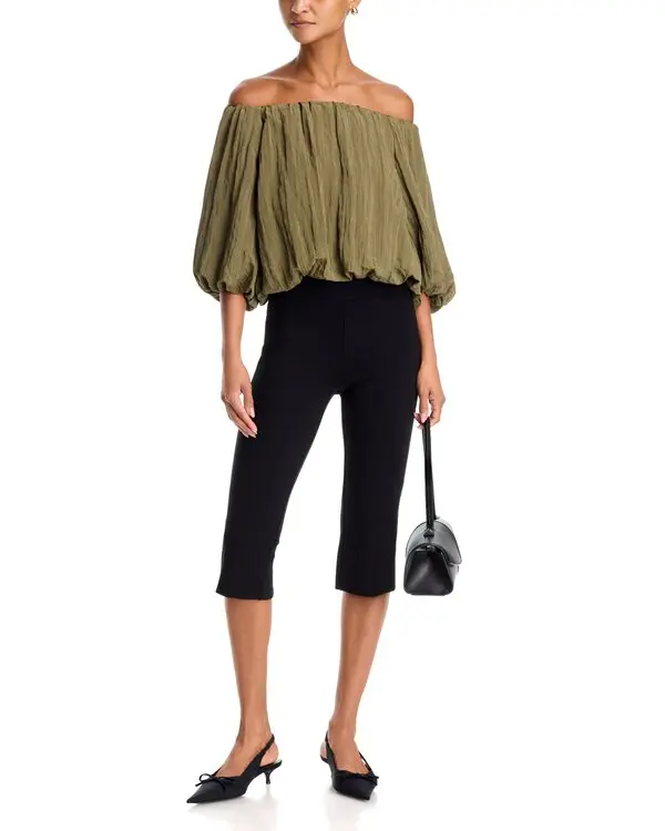 Simkhai Anni Off-the-shoulder Blouson Top - Sea Turtle