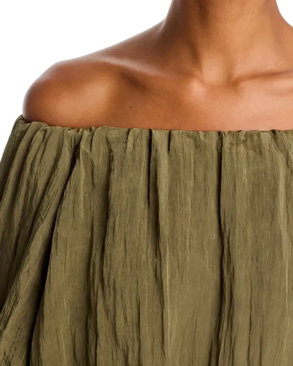 Simkhai Anni Off-the-shoulder Blouson Top - Sea Turtle