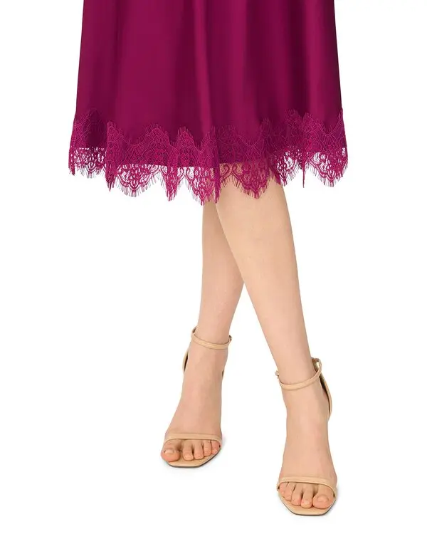 CECE DUPRAZ Satin Midi Skirt - Deep Mulberry