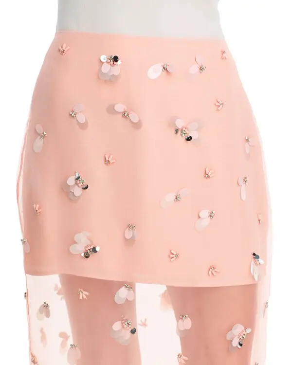Simkhai Delilah Silk Embellished Midi Skirt