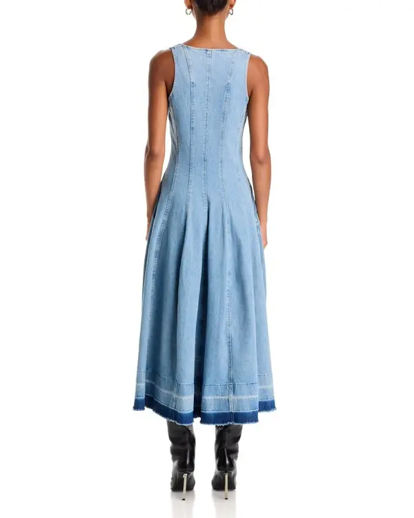 Simkhai Arin Zip Up Denim Midi Dress