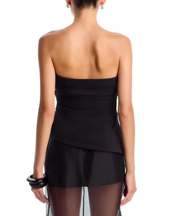 Simkhai Emerson Ruched Taffeta Bustier Top