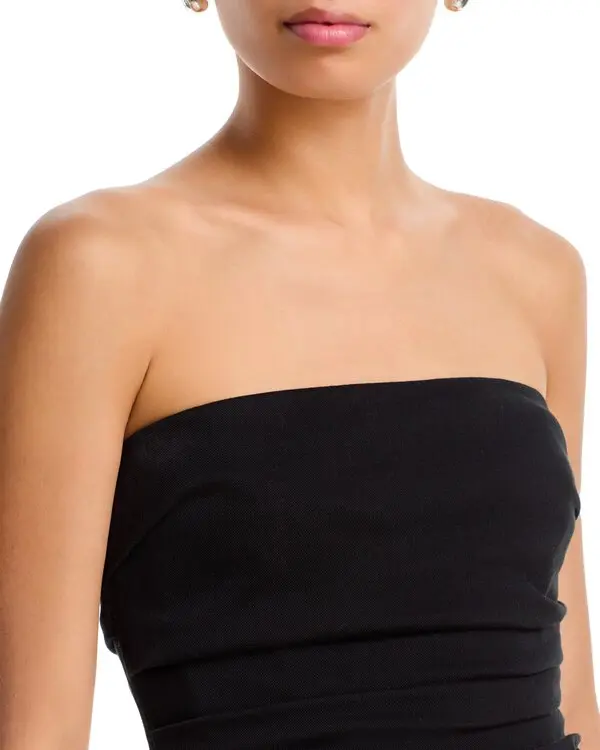Simkhai Emerson Ruched Taffeta Bustier Top