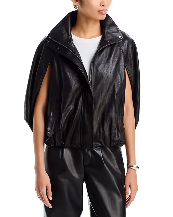 Simkhai Jada Leather Cape Jacket