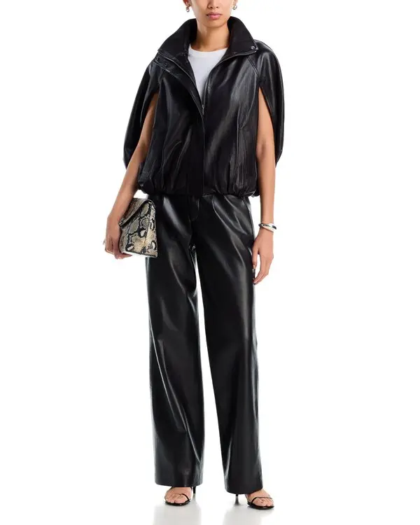 Simkhai Jada Leather Cape Jacket
