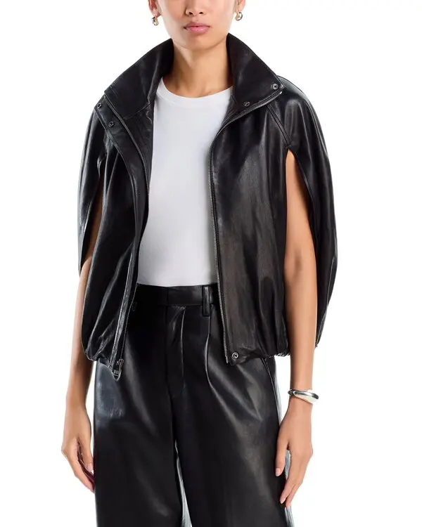 Simkhai Jada Leather Cape Jacket