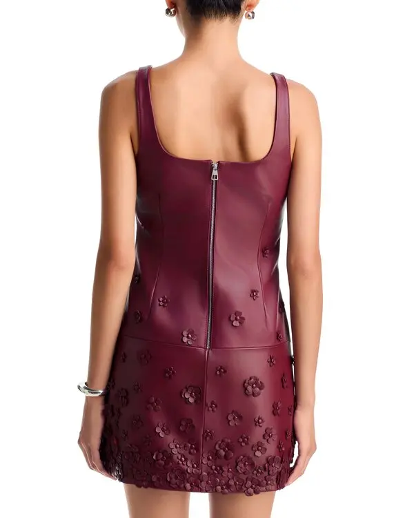 Simkhai Talen Floral Leather Mini Dress
