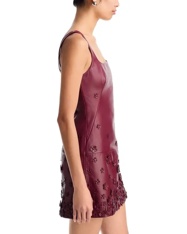 Simkhai Talen Floral Leather Mini Dress