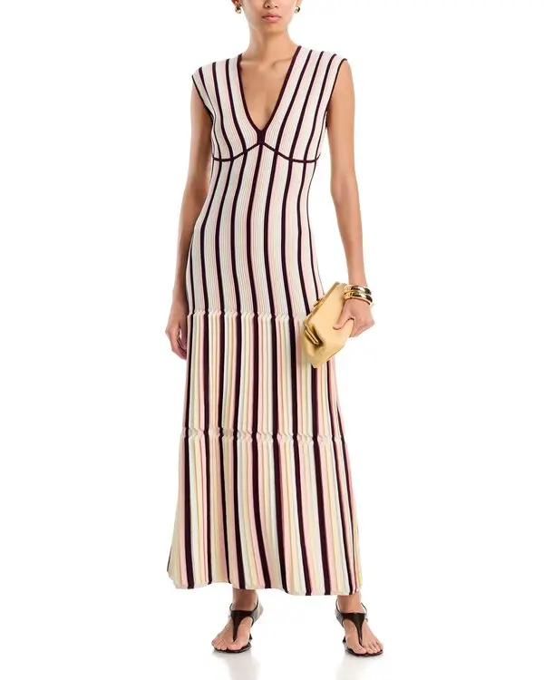 Simkhai Lianne V Neck Knit Midi Dress