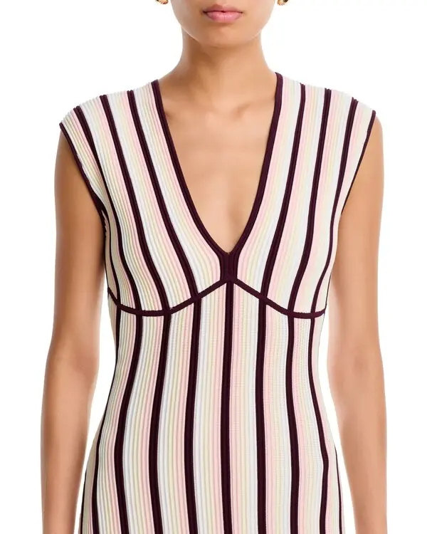 Simkhai Lianne V Neck Knit Midi Dress