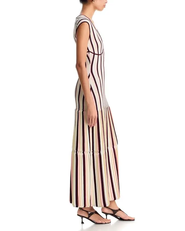 Simkhai Lianne V Neck Knit Midi Dress