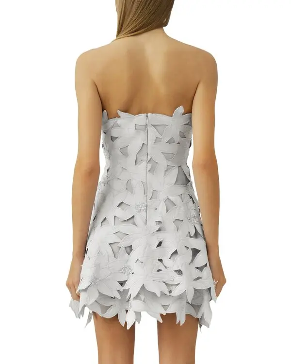 Simkhai Strapless Mini Dress With Floral Applique