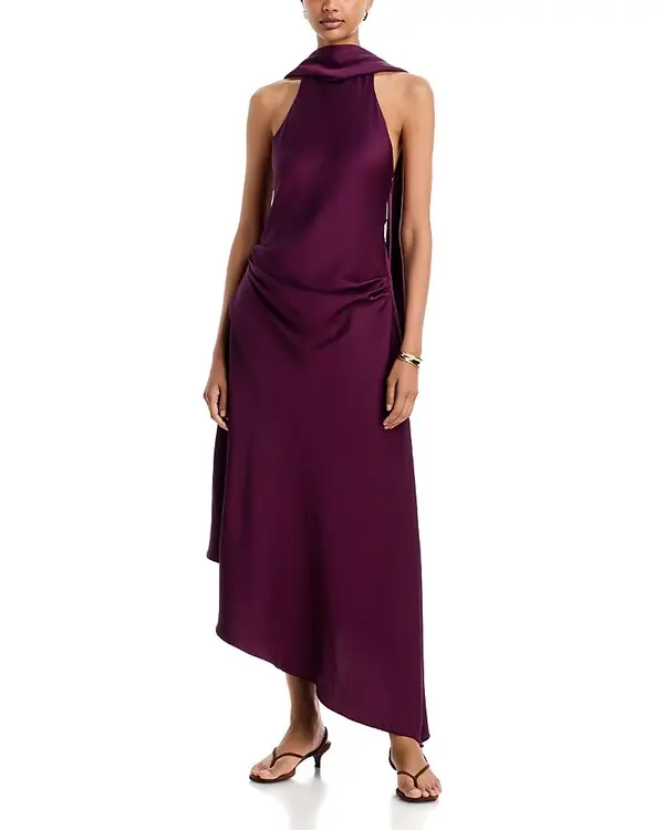 Simkhai Monica Satin Midi Dress - Fig