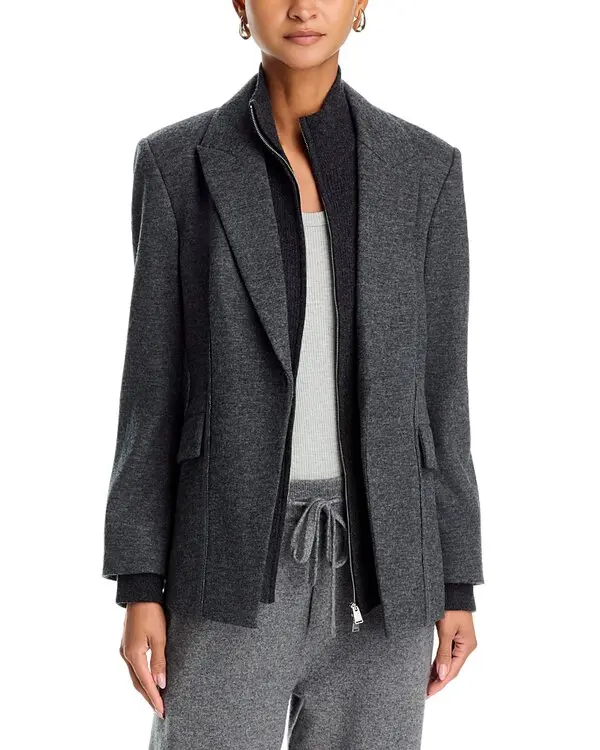 Simkhai Auden Knit Combo Layered Blazer