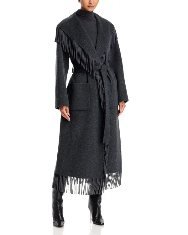 Simkhai Carrie Fringe Robe Coat