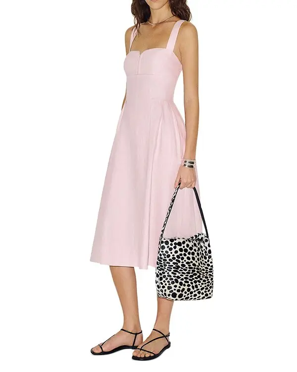 REFORMATION Roma Sleeveless Linen Dress - Cherry Blossom
