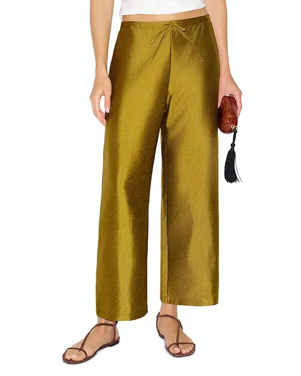 REFORMATION Olina Cropped Pants - Chartreuse
