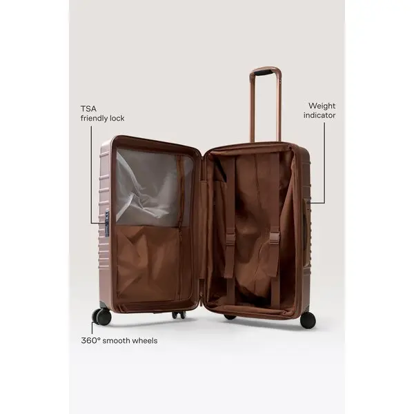 BEIS The Medium Check-in Roller Trolley Luggage - Maple