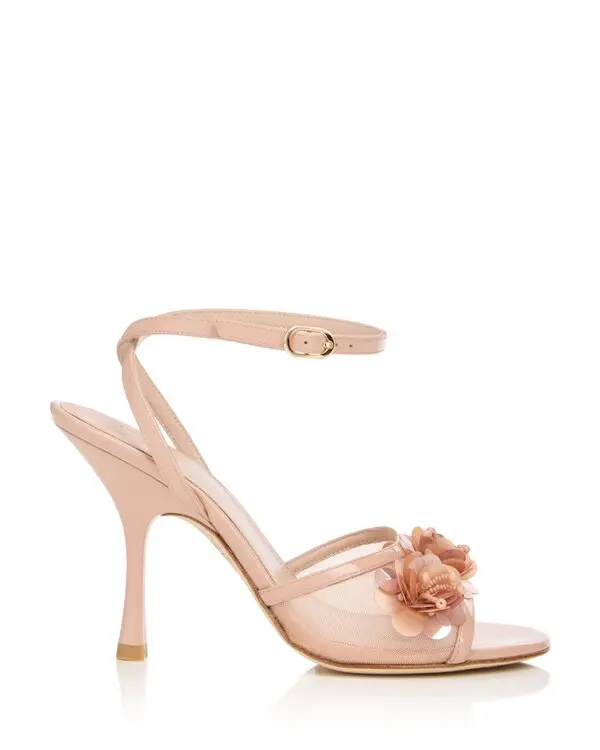 STUART WEITZMAN Roselle 100 Embellished Sandals - Beige/blush