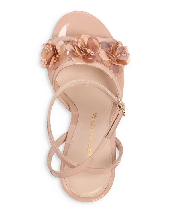 STUART WEITZMAN Roselle 100 Embellished Sandals - Beige/blush
