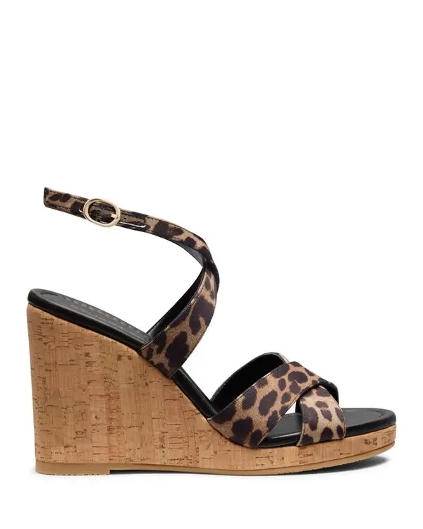 STUART WEITZMAN Alyssa Leopard Print Wedge Sandals