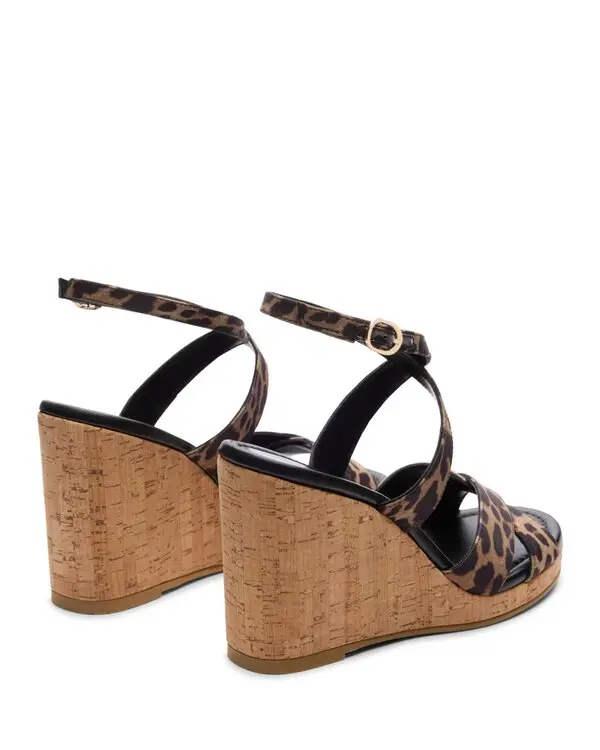 STUART WEITZMAN Alyssa Leopard Print Wedge Sandals