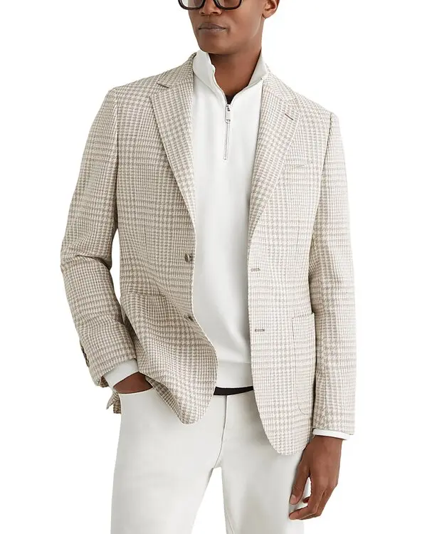 REISS Bardo Cotton Wool Check Blazer