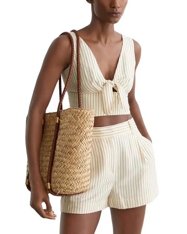 REISS Rubina Woven Straw Tote