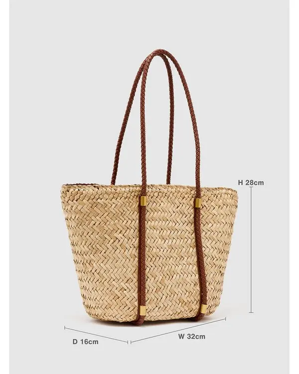 REISS Rubina Woven Straw Tote