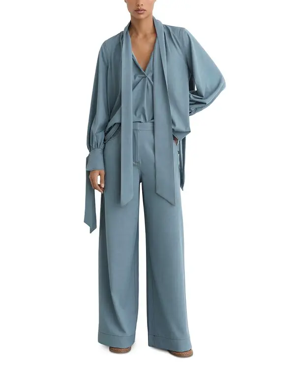 REISS Charlotte Tie Neck Blouse