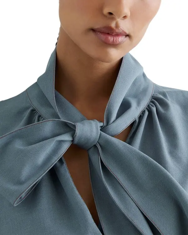 REISS Charlotte Tie Neck Blouse