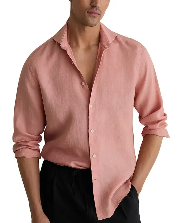 REISS Long Sleeve Linen Shirt