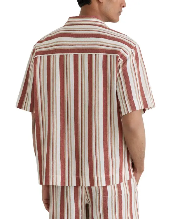 REISS Celeste Relaxed Short Sleeve Shirt - Redstone