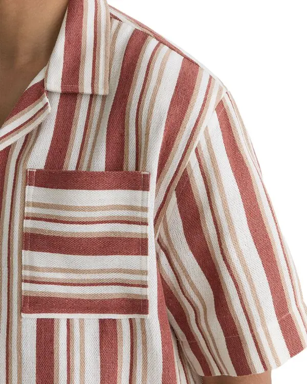 REISS Celeste Relaxed Short Sleeve Shirt - Redstone