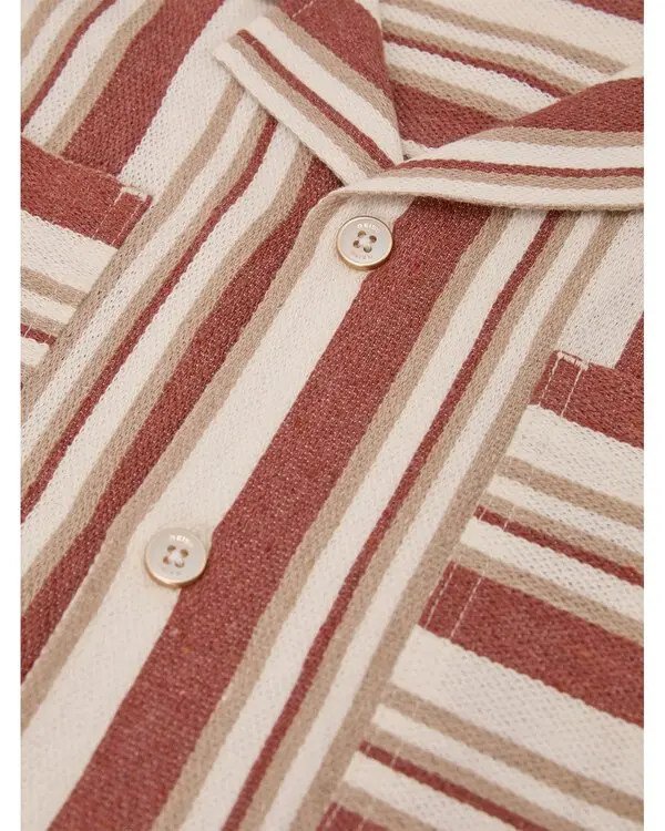 REISS Celeste Relaxed Short Sleeve Shirt - Redstone