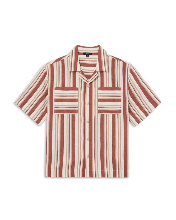 REISS Celeste Relaxed Short Sleeve Shirt - Redstone