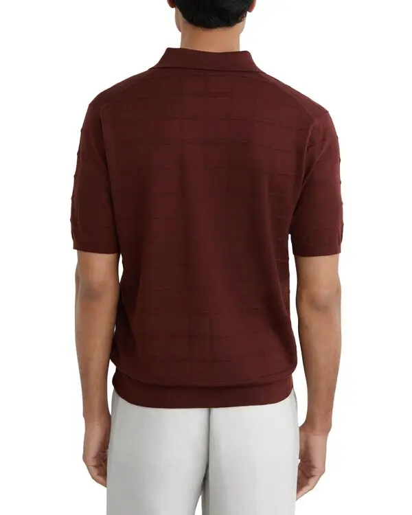 REISS Serval Open Collar Sweater Polo